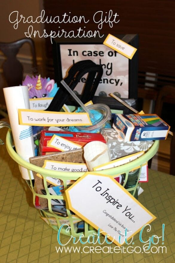 32 DIY High School Graduation Gift Baskets Grads Will Love - Raising ...